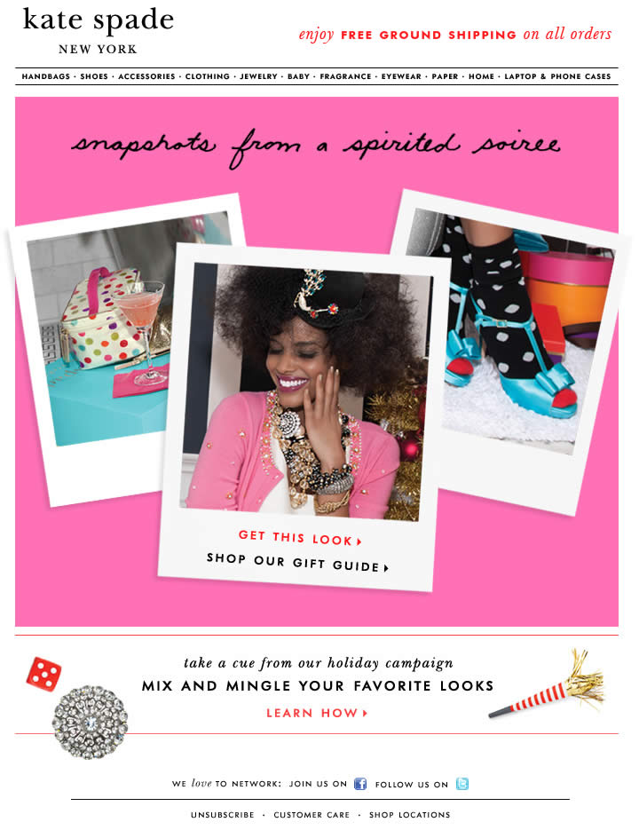 Kate Spade Email Design Showcase | Smiley Cat